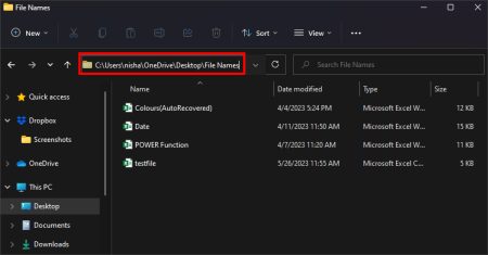 How to Copy File Names Into Excel