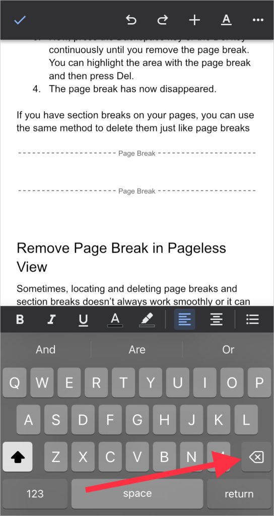 How to Remove Page Break on Google Docs?