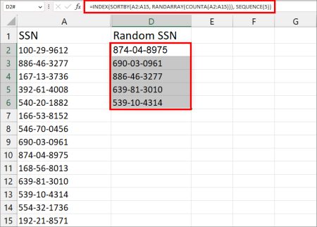 How to Select Random Values From List in Excel