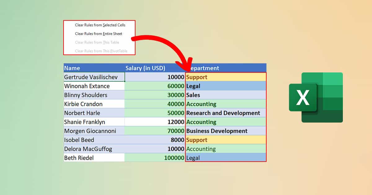 How Do You Remove Only The Conditional Formatting In Excel