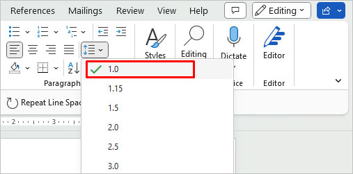 How To Make A Single Space In Word