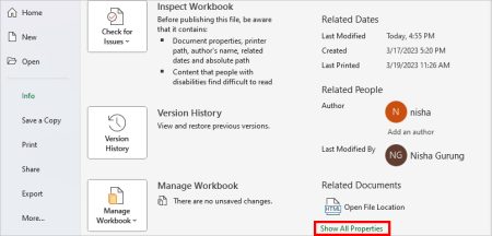 How to Edit Document Properties in Excel