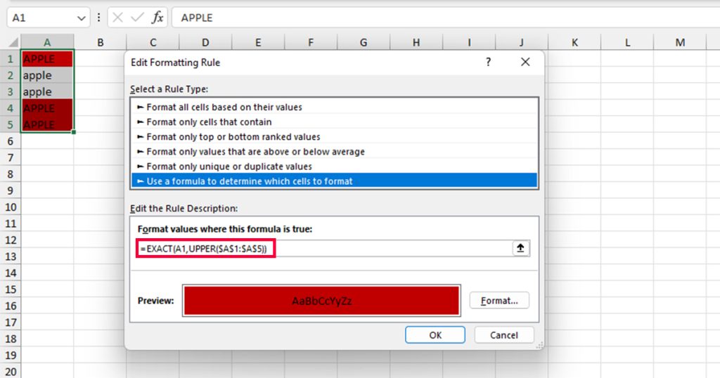 How to Use UPPER Function in Excel