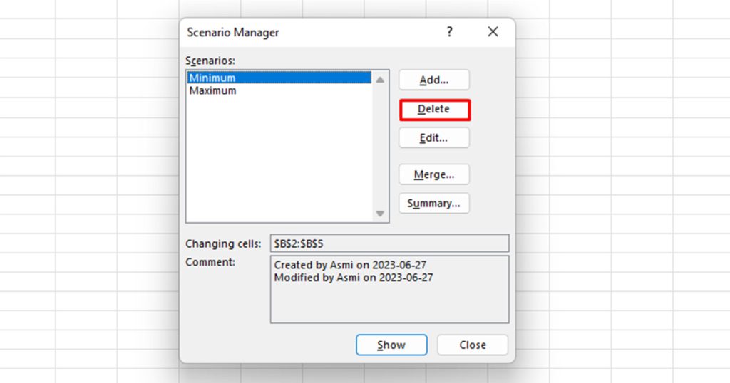 How to Use Excel Scenario Manager