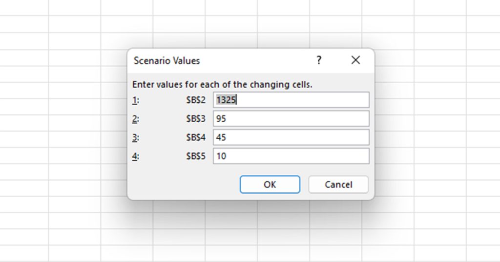 How to Use Excel Scenario Manager
