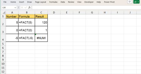 How to do Factorial in Excel