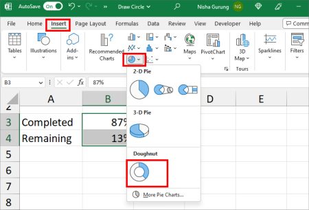 How to Draw a Circle in Excel
