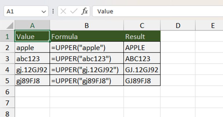 How to Use UPPER Function in Excel