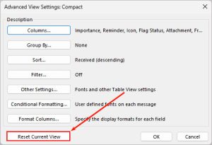 How to Reset Outlook View
