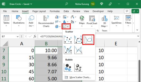How to Draw a Circle in Excel