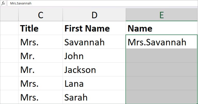 How to Combine Two Columns in Excel