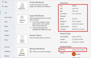 How to Edit Document Properties in Excel
