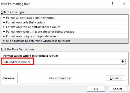 How to Find the Lowest Number in Excel
