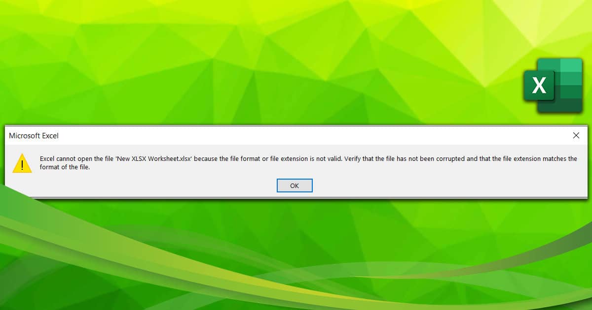 Fix Excel Cannot Open The File Because The File Format Or File 