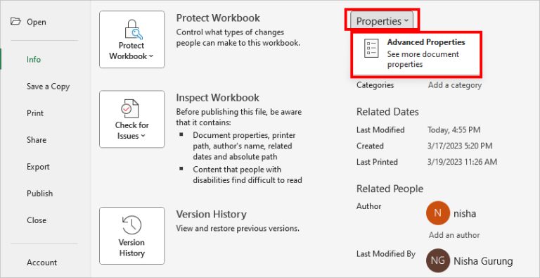 How to Edit Document Properties in Excel