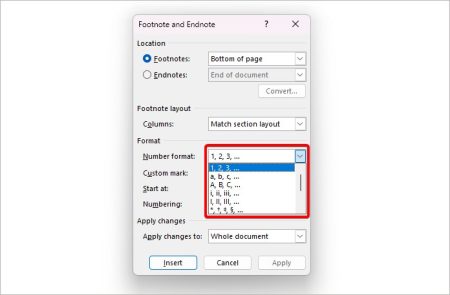 How to Change Footnote Numbering in Word