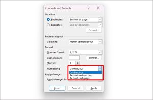 How to Change Footnote Numbering in Word