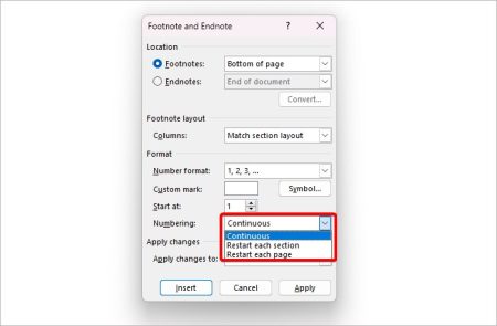How to Change Footnote Numbering in Word