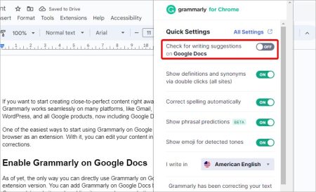 How to Enable and Use Grammarly on Google Docs