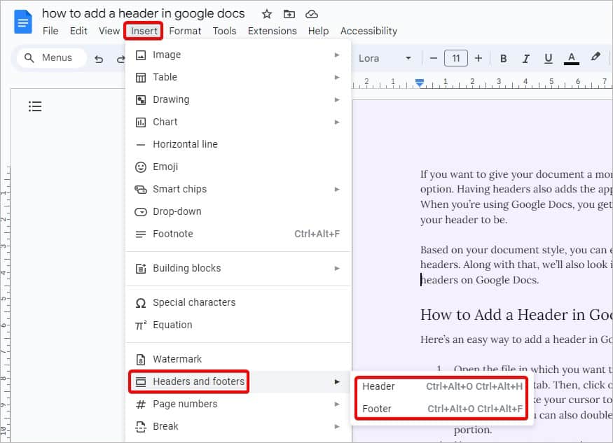 How To Add A Header In Google Docs