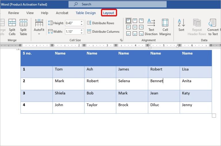How to Center a Table in Word