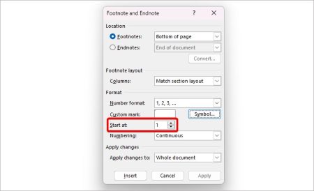 How to Change Footnote Numbering in Word