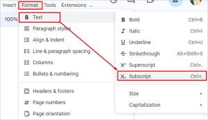 How to Do Subscript in Google Docs?
