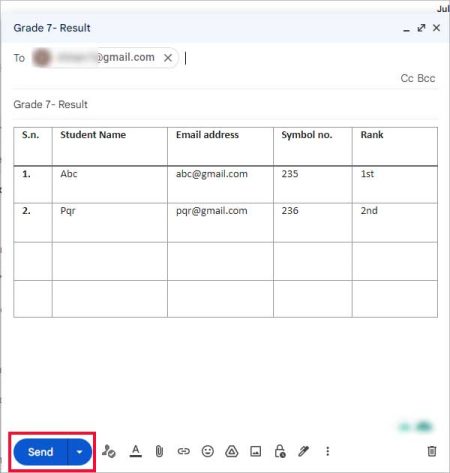 How to Insert a Table in Gmail