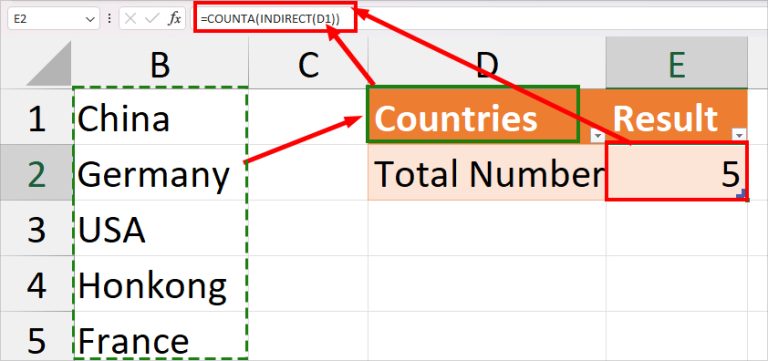 Indirect Function in Excel