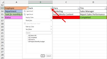 How to Do a Horizontal Filter in Excel