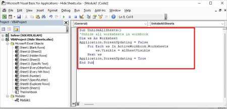 How to Hide or Unhide Excel Sheets