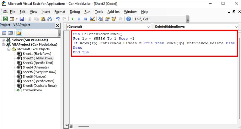 How to Use Macro To Delete Rows Based on Criteria