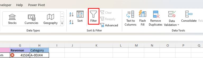 How to Add Filter in Excel