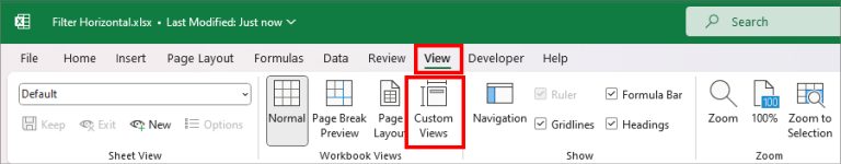 How to Do a Horizontal Filter in Excel