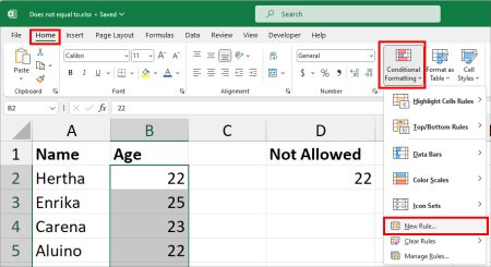 Does Not Equal Sign in Excel - How to Use It