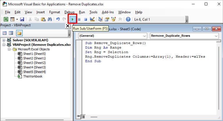 How to Remove Duplicate Rows Based on One Column in Excel