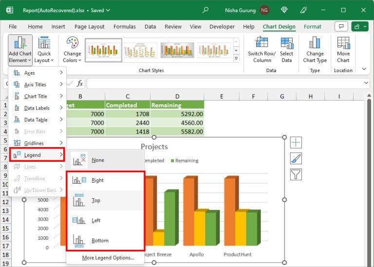 How To Add Legend In Excel Chart