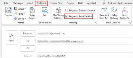 How to Request Read Receipts in Microsoft Outlook