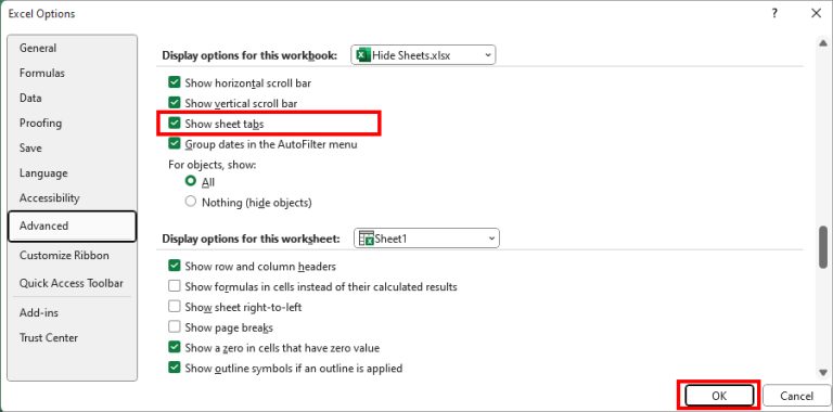 How to Hide or Unhide Excel Sheets