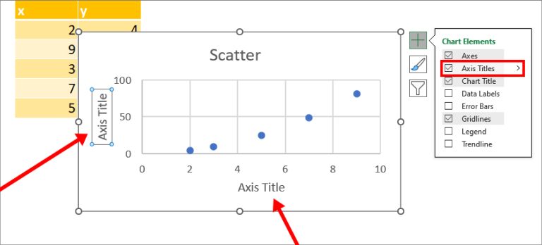 How to Add Axis Titles in Excel