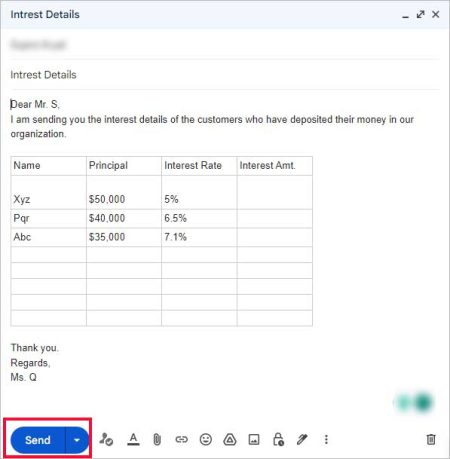 How to Insert a Table in Gmail