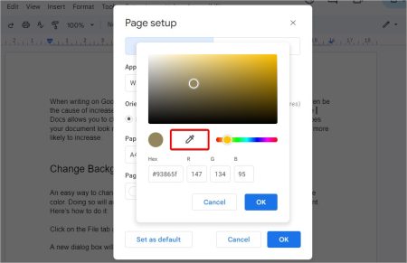 How to Change Background Color on Google Docs
