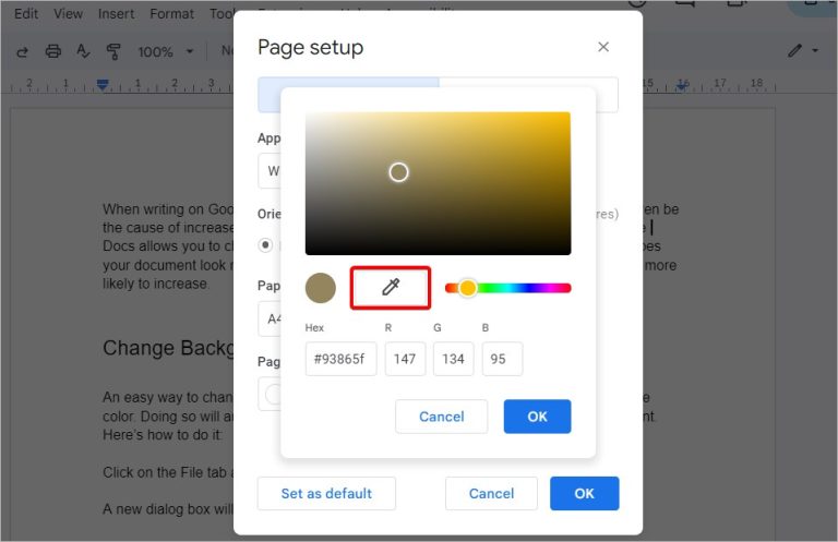 How to Change Background Color on Google Docs