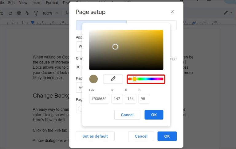 How to Change Background Color on Google Docs