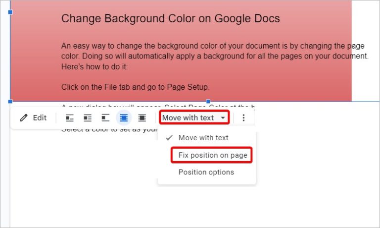 How to Change Background Color on Google Docs