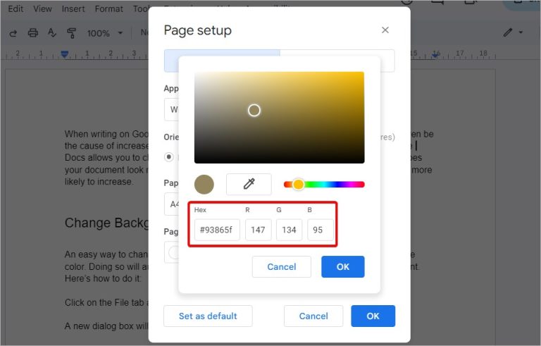 How to Change Background Color on Google Docs
