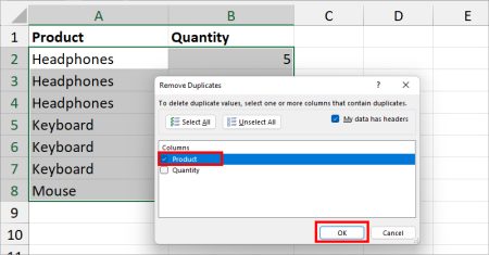 How to Remove Duplicate Rows Based on One Column in Excel