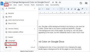 How to Change Background Color on Google Docs