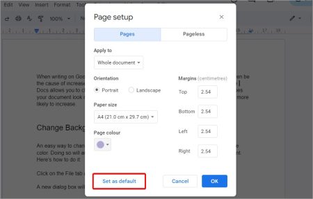 How to Change Background Color on Google Docs