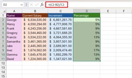 How to Calculate Percentage Increase in Excel